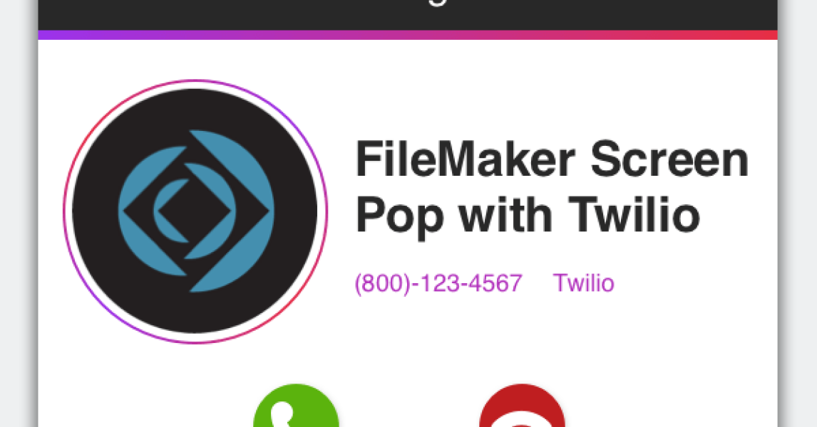 FileMaker Screen Pop with Twilio | DB Services